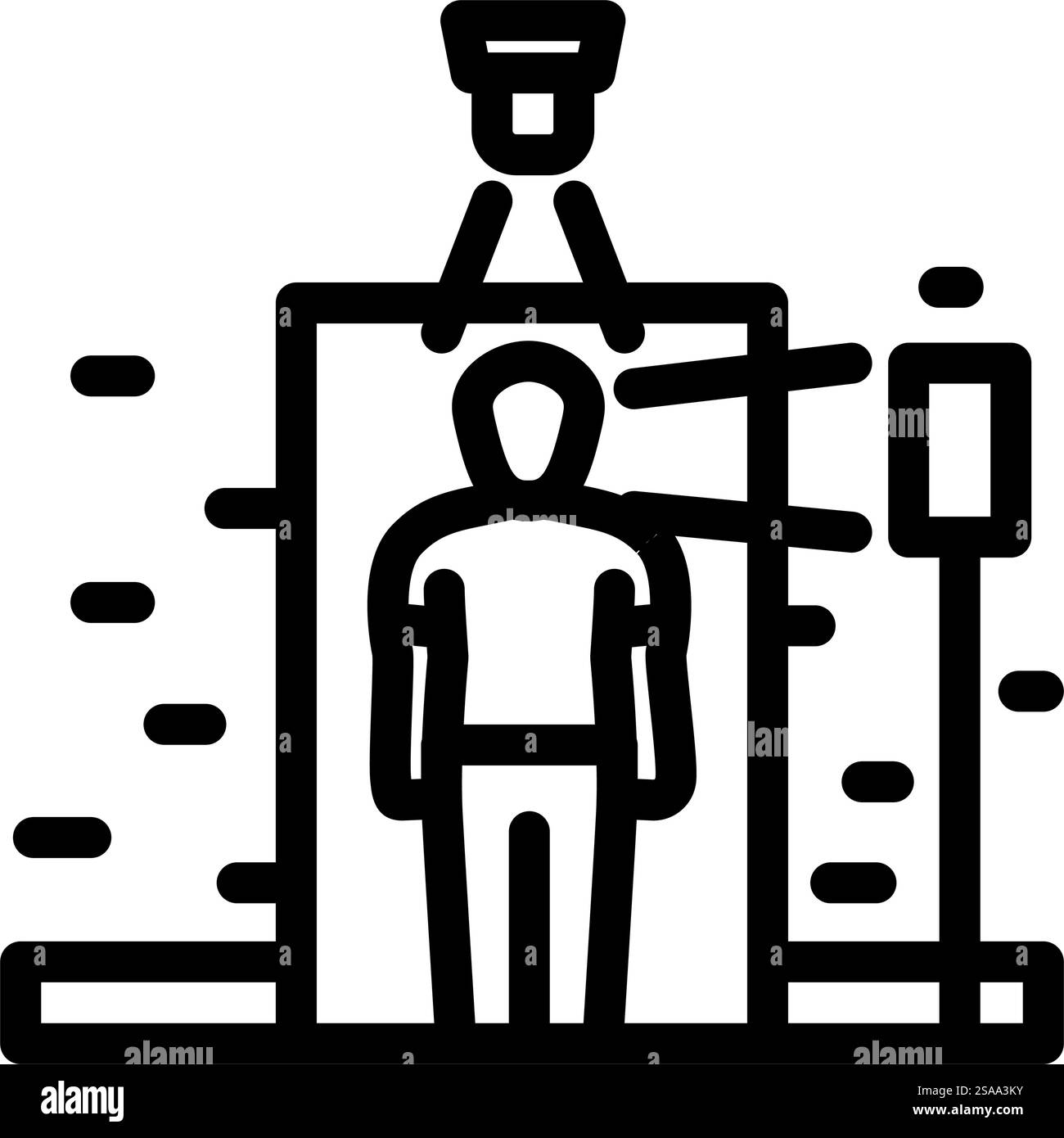 attendance system biometric line icon vector. attendance system ...