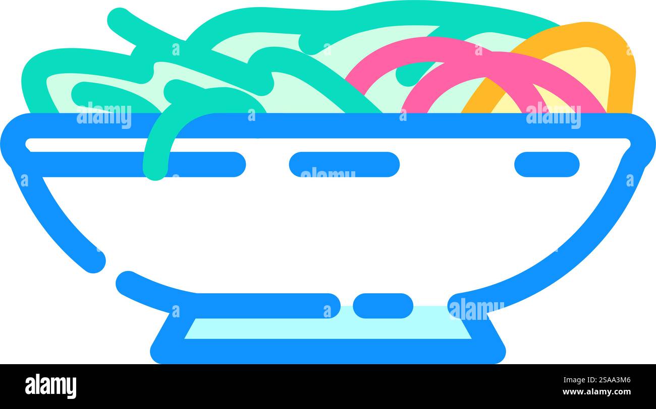 salad bowl vegan food color icon vector. salad bowl vegan food sign ...