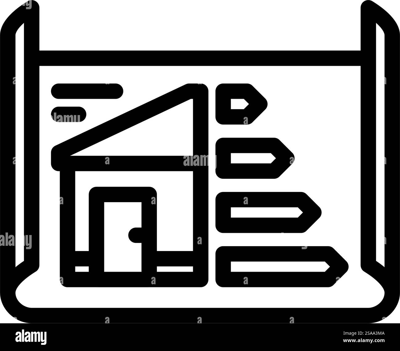 energy efficient building design line icon vector. energy efficient ...