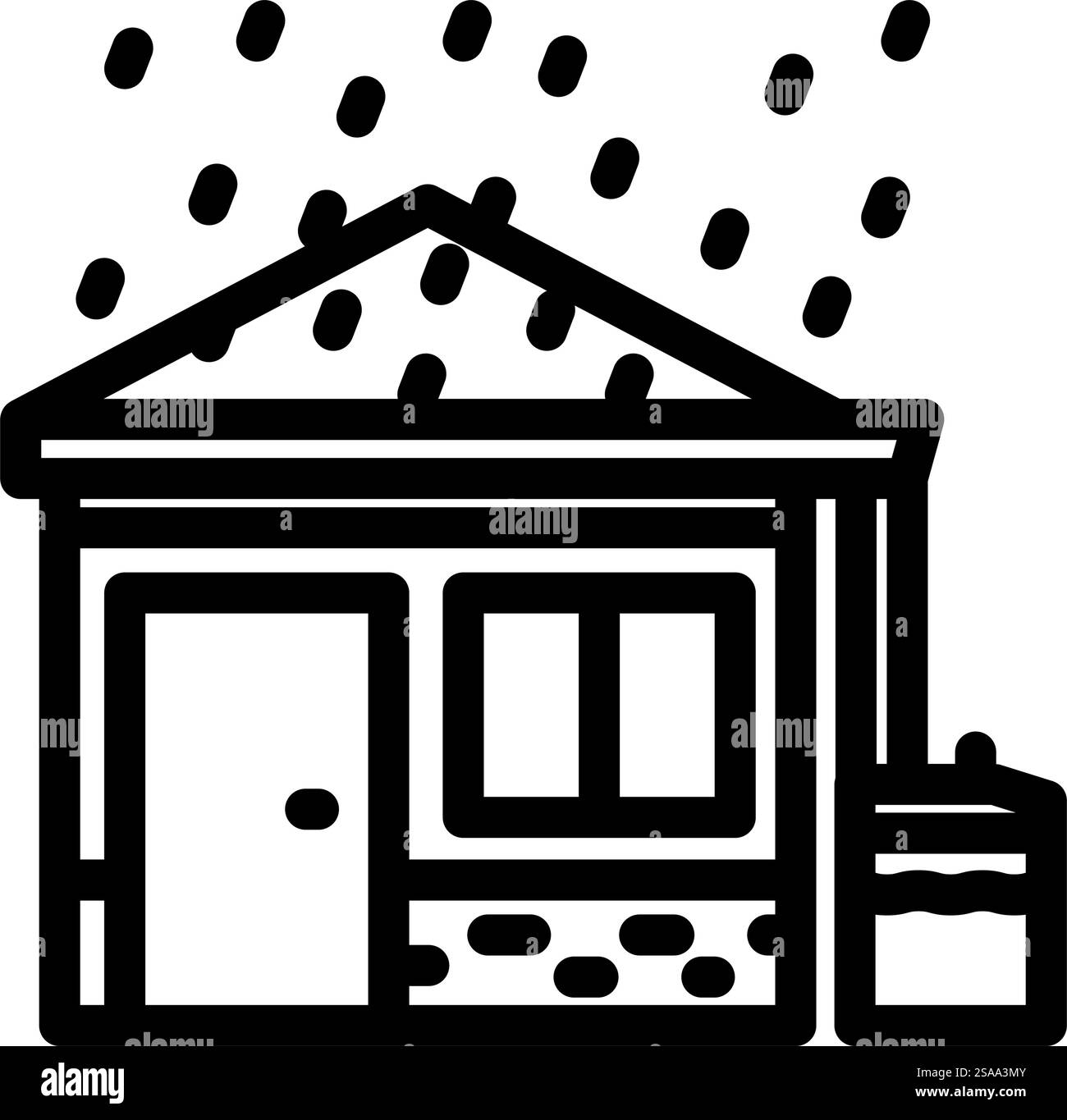 rainwater harvesting water saving line icon vector. rainwater ...
