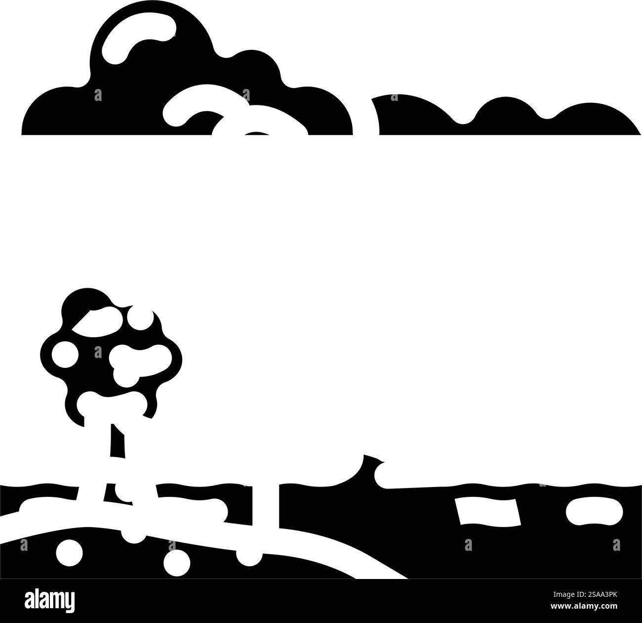 overflowing river disaster glyph icon vector. overflowing river ...