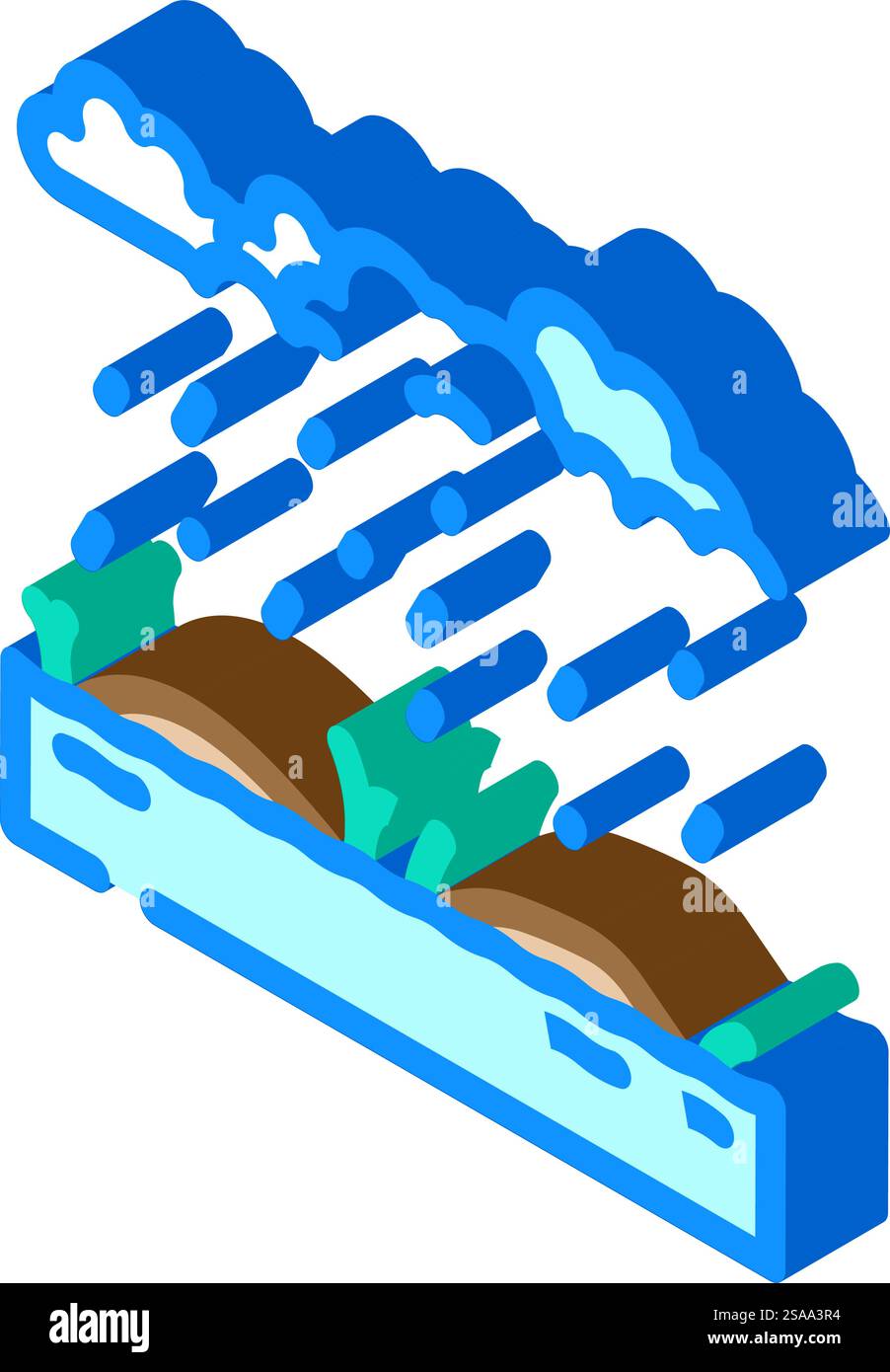 waterlogged ground disaster isometric icon vector. waterlogged ground ...