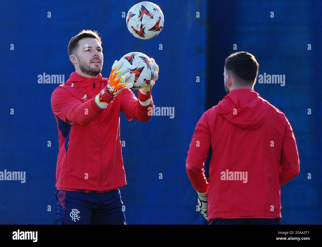 Rangers goalkeeper Jack Butland during a training session at the ...