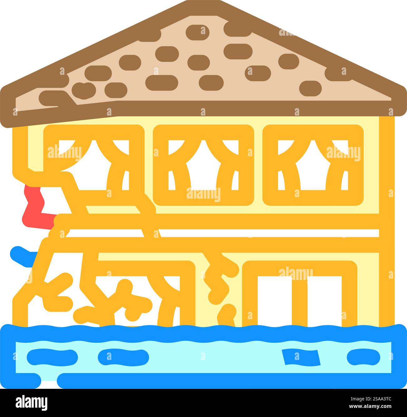 water damage disaster color icon vector. water damage disaster sign ...