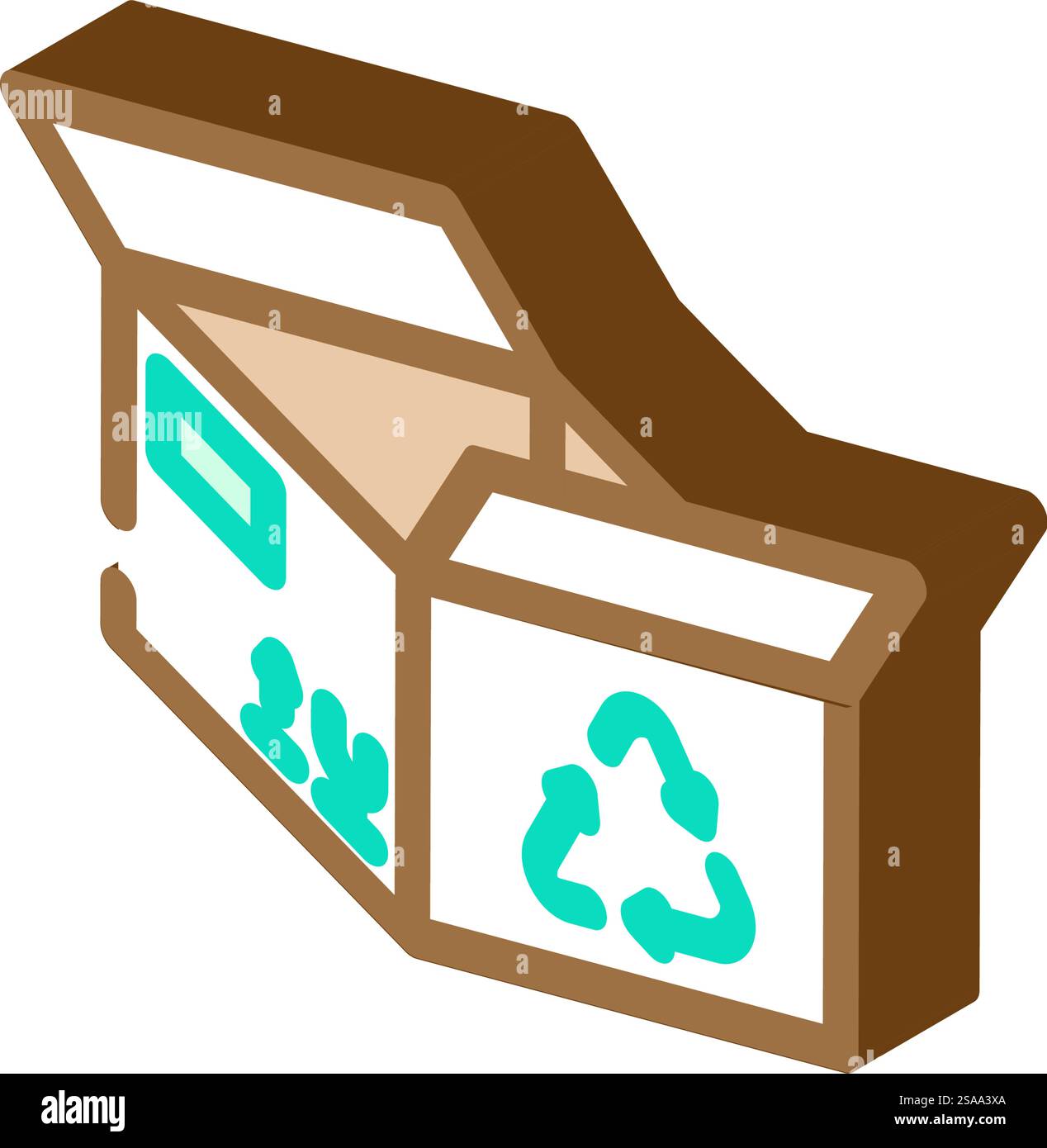 reusable box cardboard packaging isometric icon vector. reusable box ...