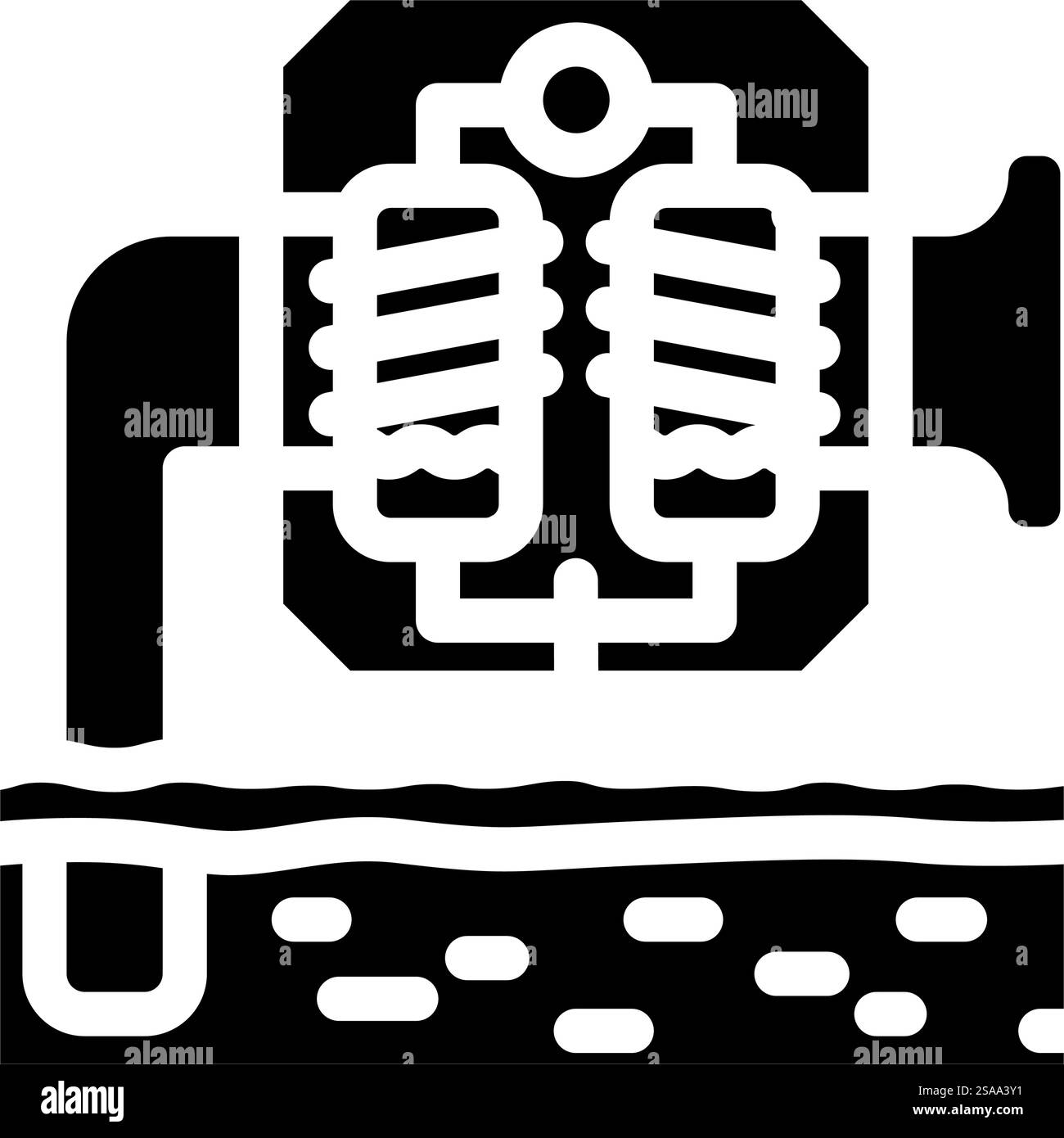 heat recovery geothermal energy glyph icon vector. heat recovery ...