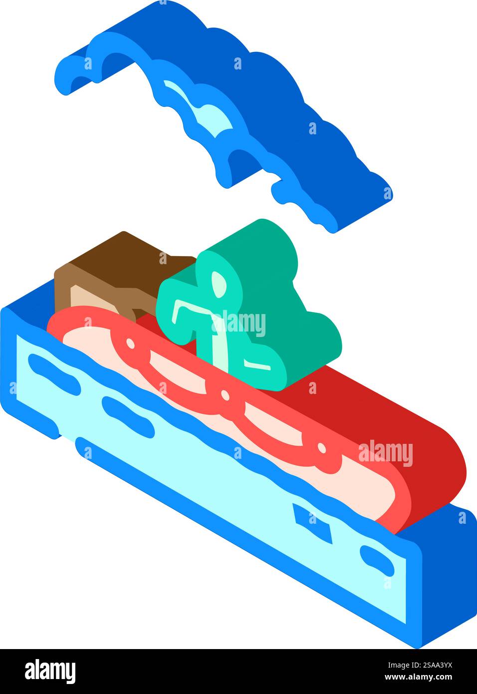 water rescue boat disaster isometric icon vector. water rescue boat ...