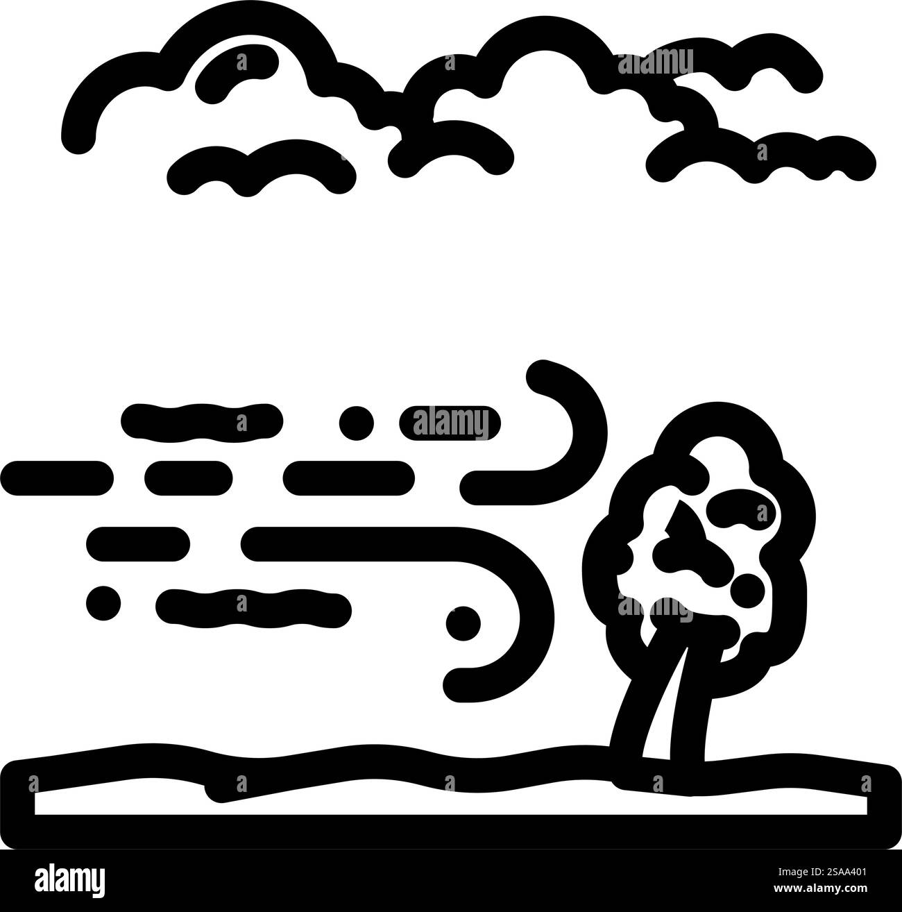 wind gusts hurricane disaster line icon vector. wind gusts hurricane ...