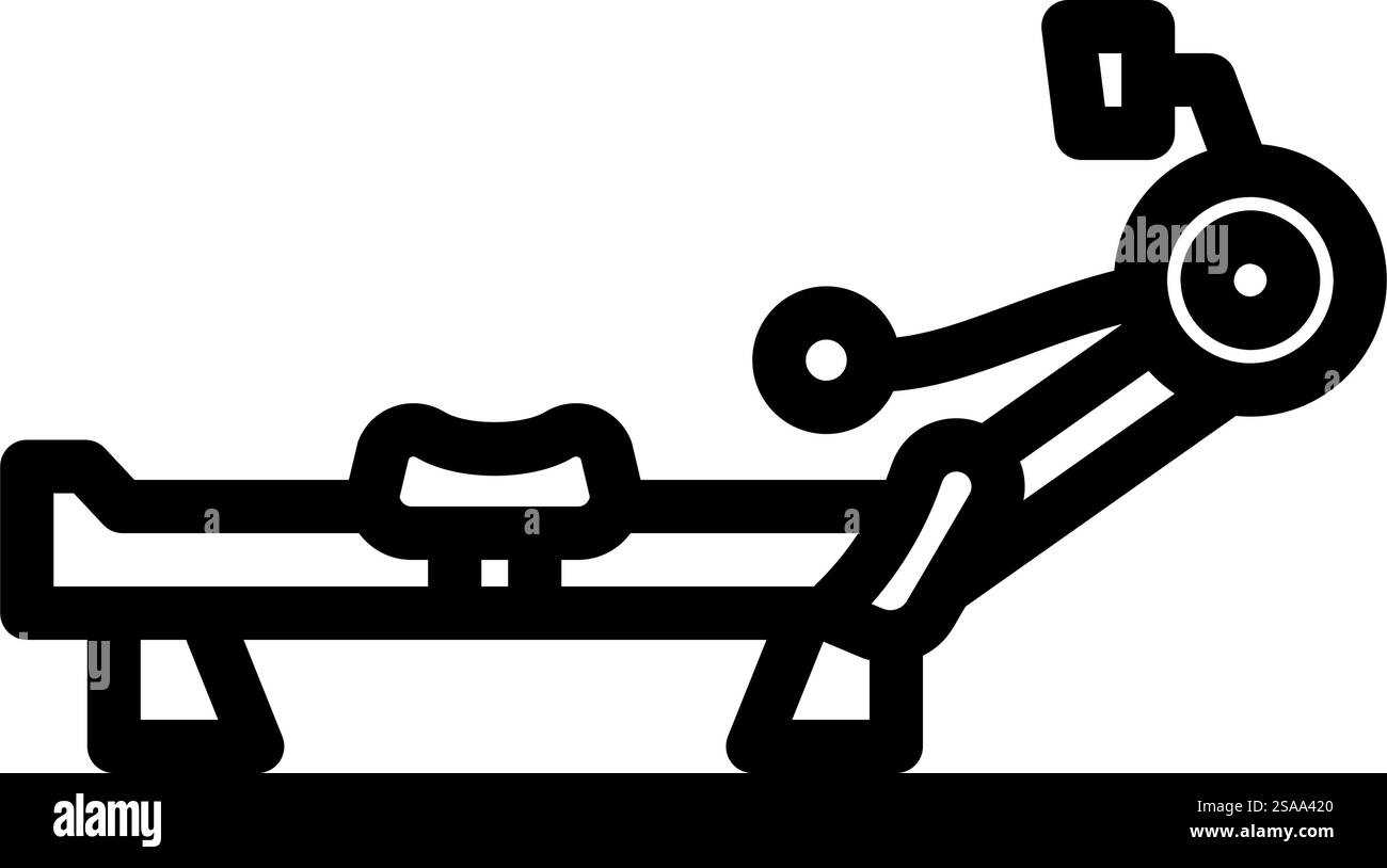 rowing machine fitness tool line icon vector. rowing machine fitness ...