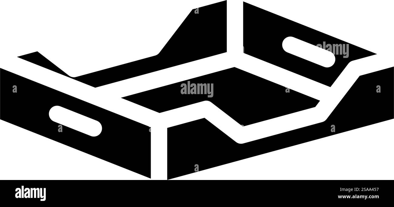 trays cardboard packaging glyph icon vector. trays cardboard packaging ...