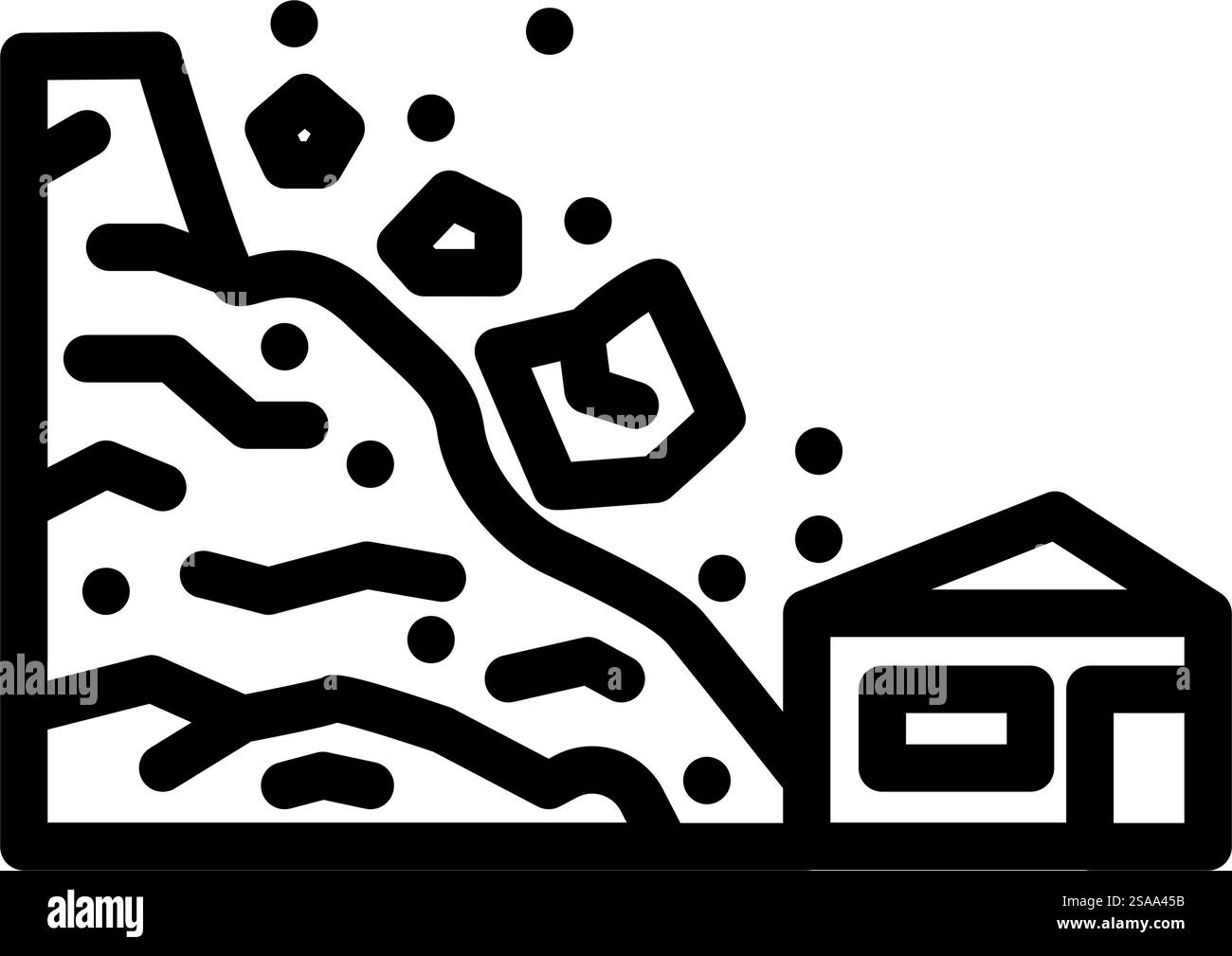 landslide natural phenomena line icon vector. landslide natural ...