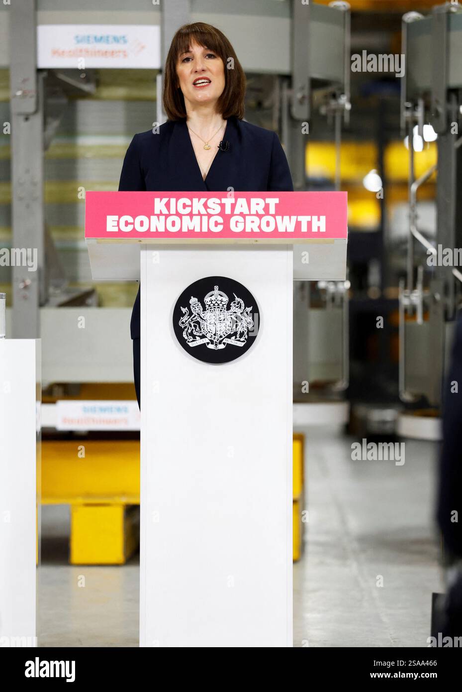 Britain's Chancellor of the Exchequer Rachel Reeves speaks about her ...