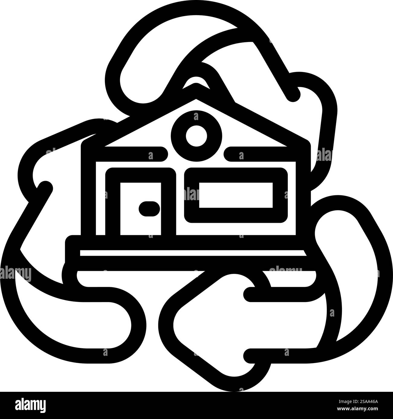 recycled materials green building line icon vector. recycled materials ...