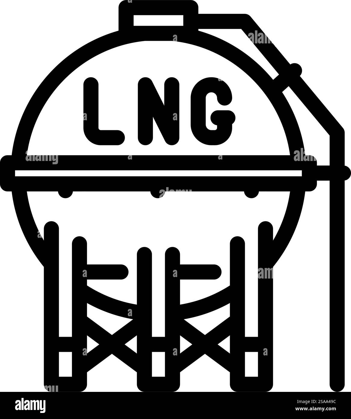 liquefied natural gas lng line icon vector. liquefied natural gas lng sign. isolated contour ...