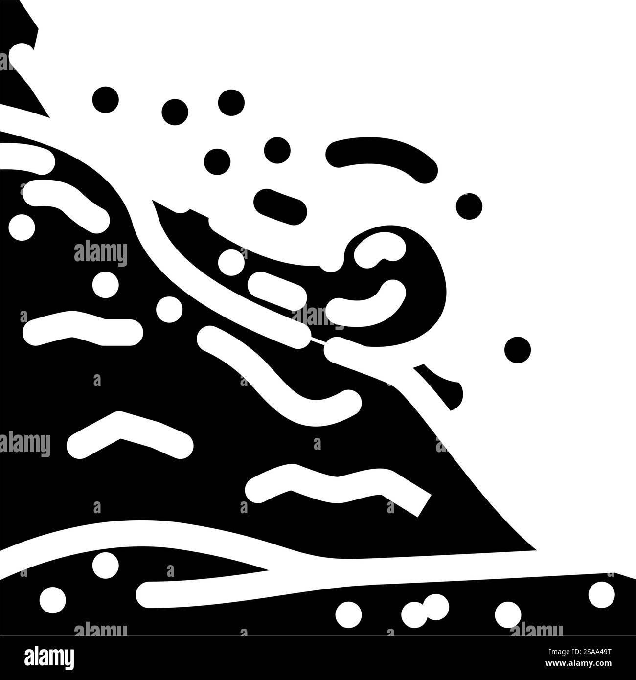 avalanche natural phenomena glyph icon vector. avalanche natural ...