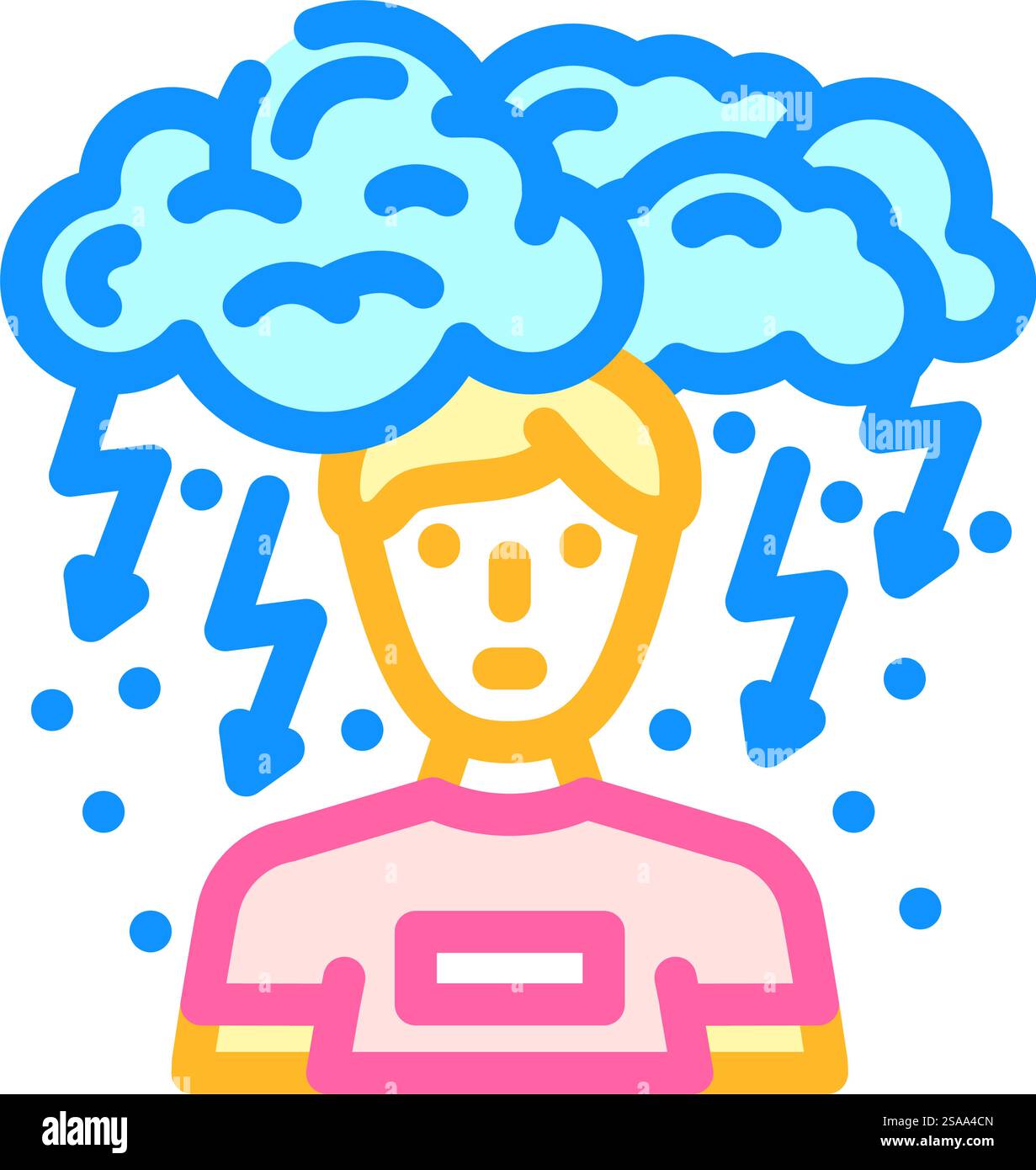 depression man disease color icon vector. depression man disease sign ...