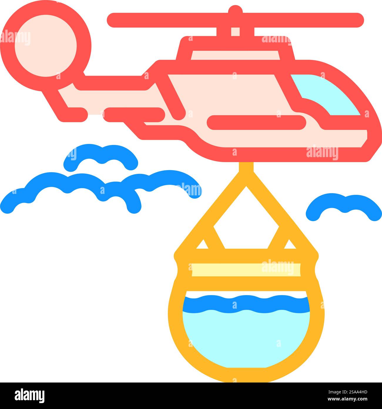 firefighting helicopter color icon vector. firefighting helicopter sign ...