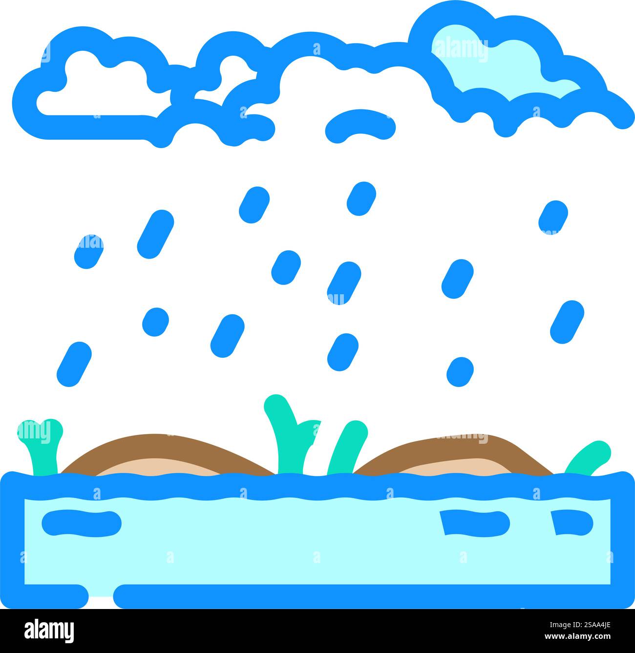 waterlogged ground disaster color icon vector. waterlogged ground ...