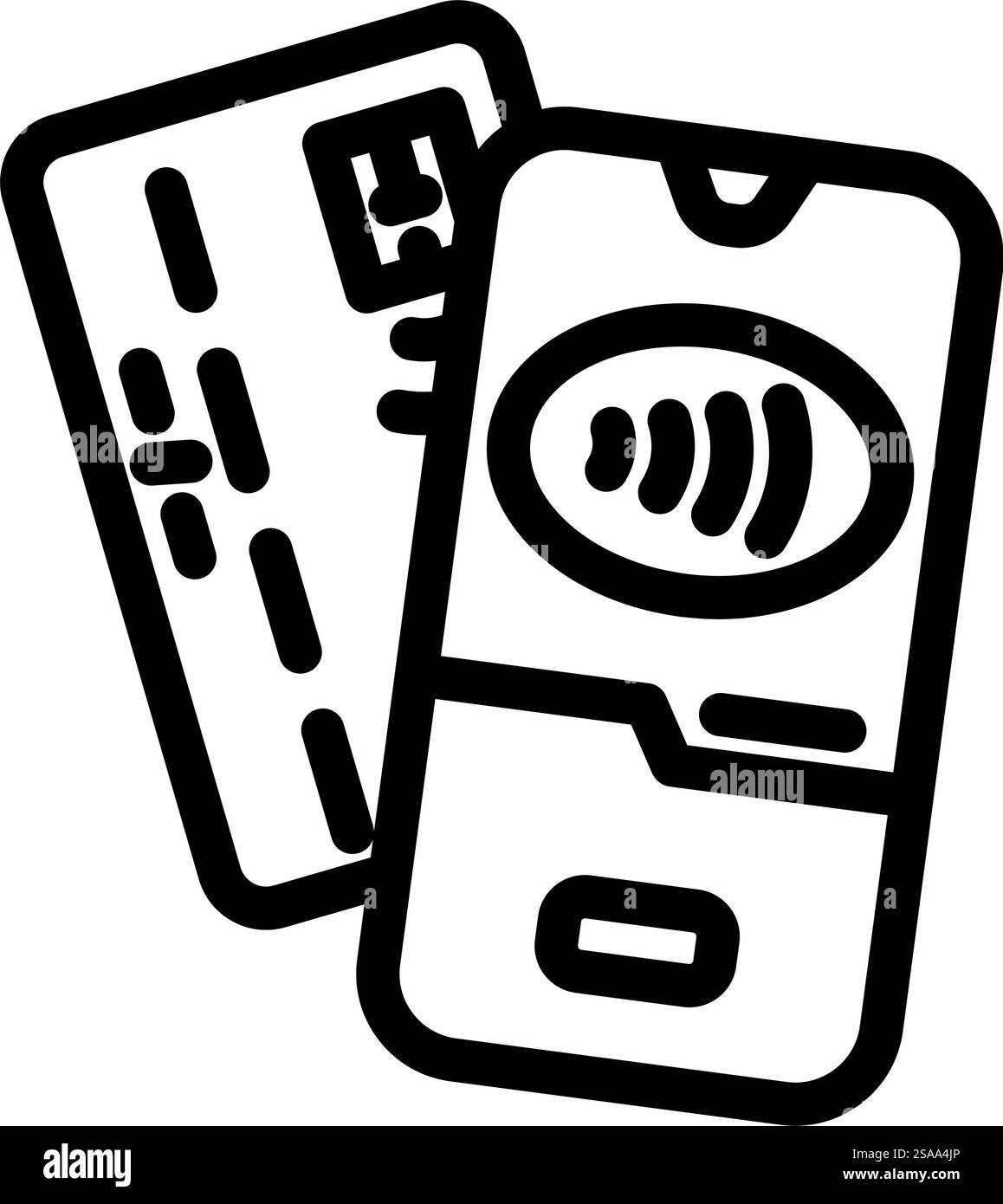 phone tapping card line icon vector. phone tapping card sign. isolated ...