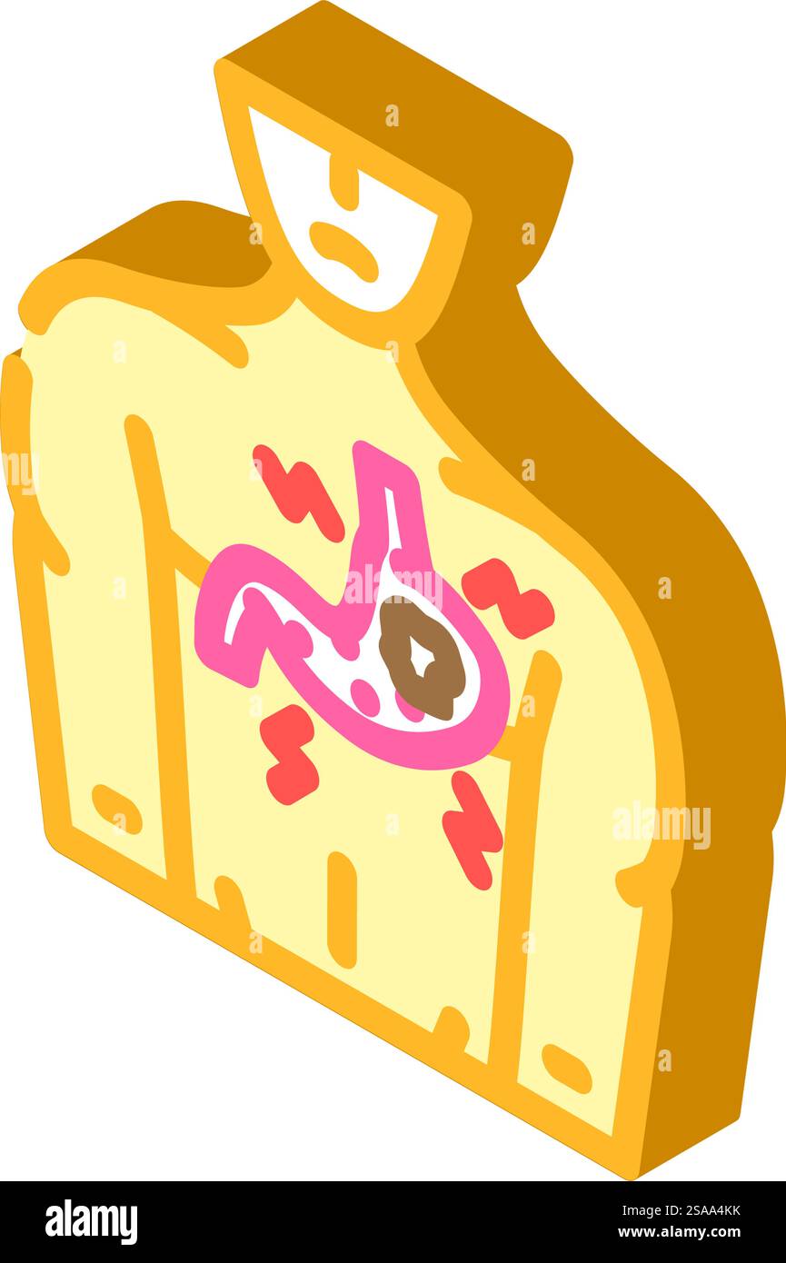 ulcers man disease isometric icon vector. ulcers man disease sign ...