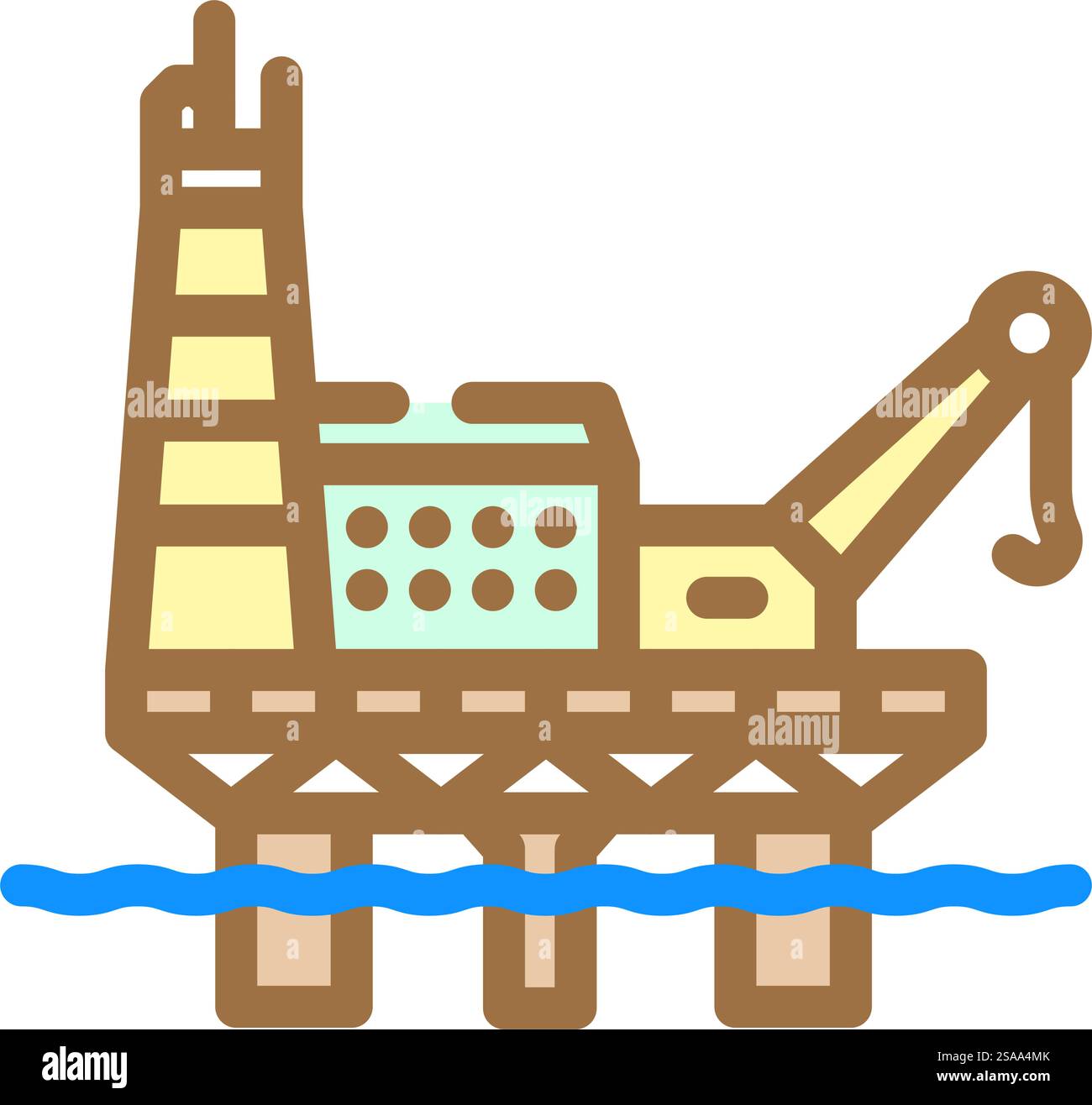 offshore drilling oil industry color icon vector. offshore drilling oil ...