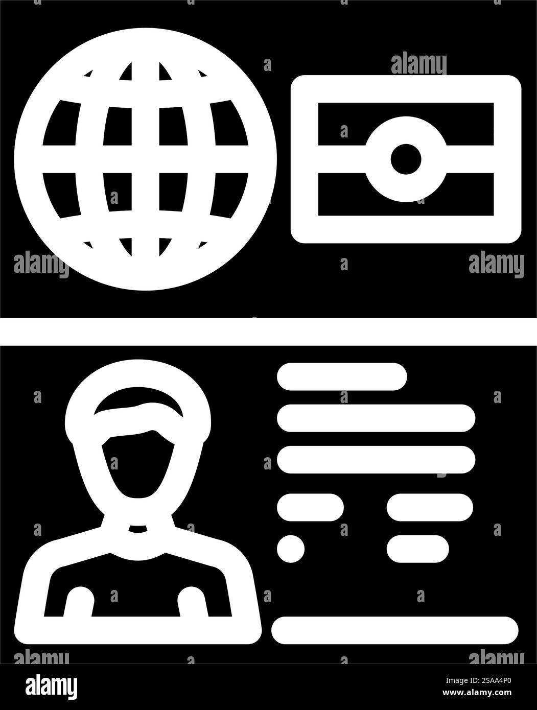 passport biometric glyph icon vector. passport biometric sign. isolated ...