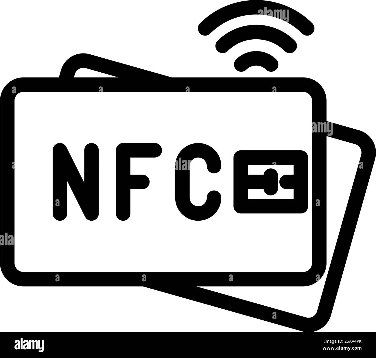 nfc card line icon vector. nfc card sign. isolated contour symbol black ...