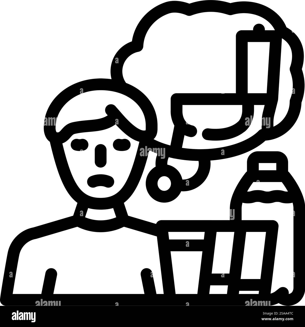 excessive thirst urination disease symptom line icon vector. excessive ...