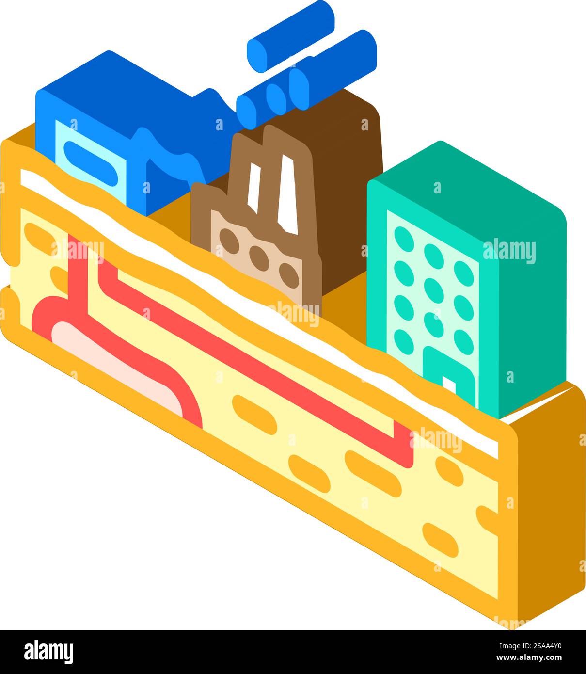 infrastructure geothermal energy isometric icon vector. infrastructure ...