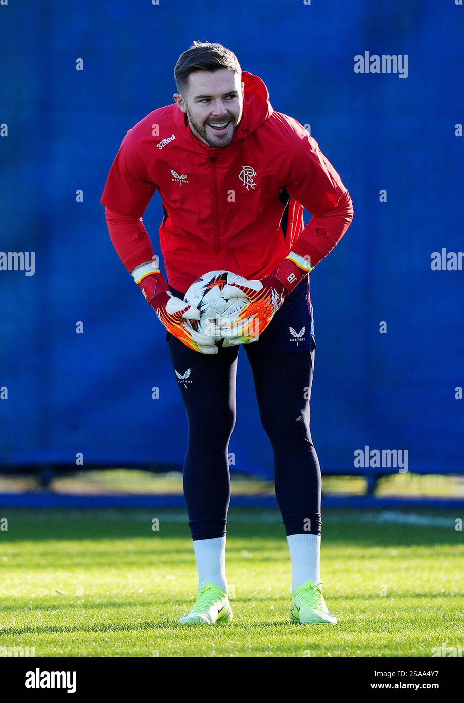 Rangers goalkeeper Jack Butland during a training session at the ...