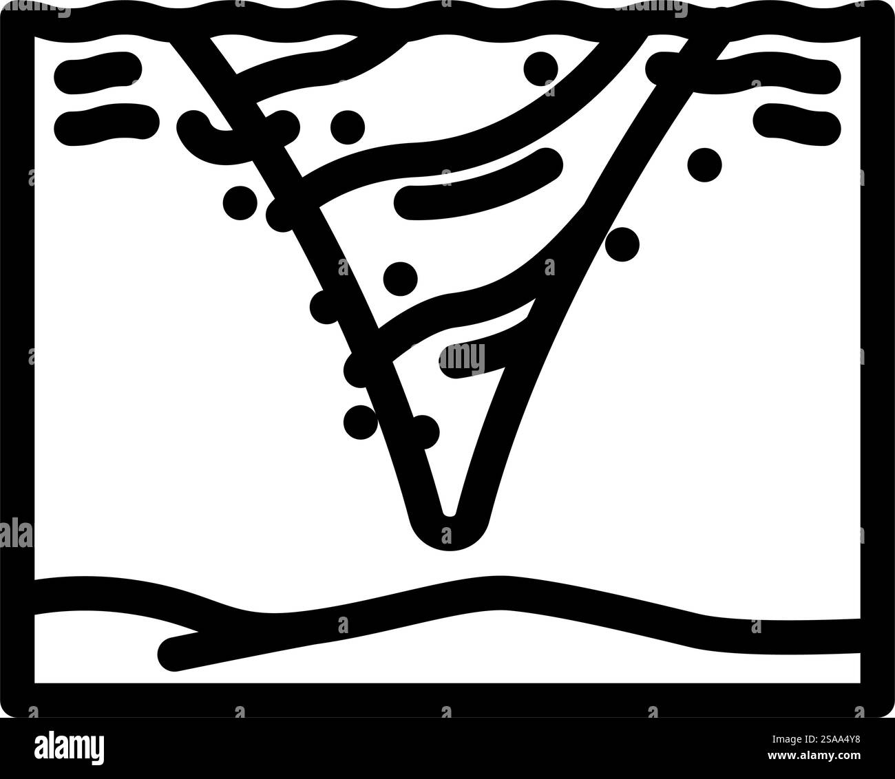 whirlpool rotating water line icon vector. whirlpool rotating water ...