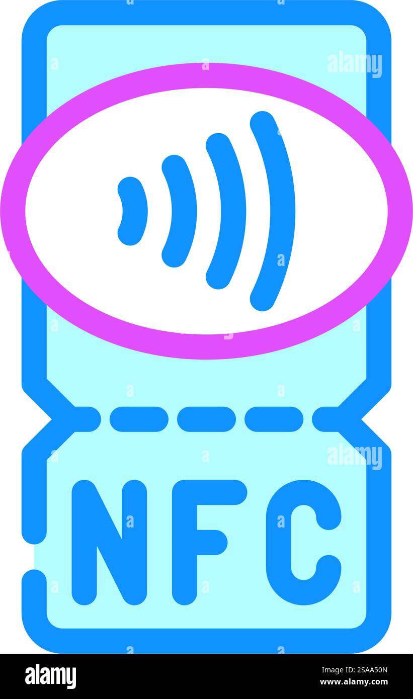 nfc symbol technology color icon vector. nfc symbol technology sign ...