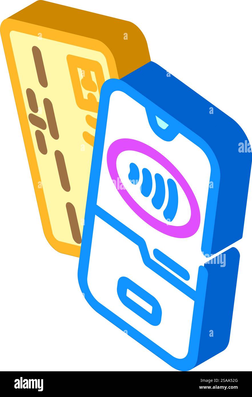 phone tapping card isometric icon vector. phone tapping card sign ...