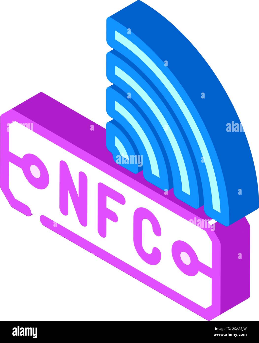 nfc signal isometric icon vector. nfc signal sign. isolated symbol illustration. nfc signal ...