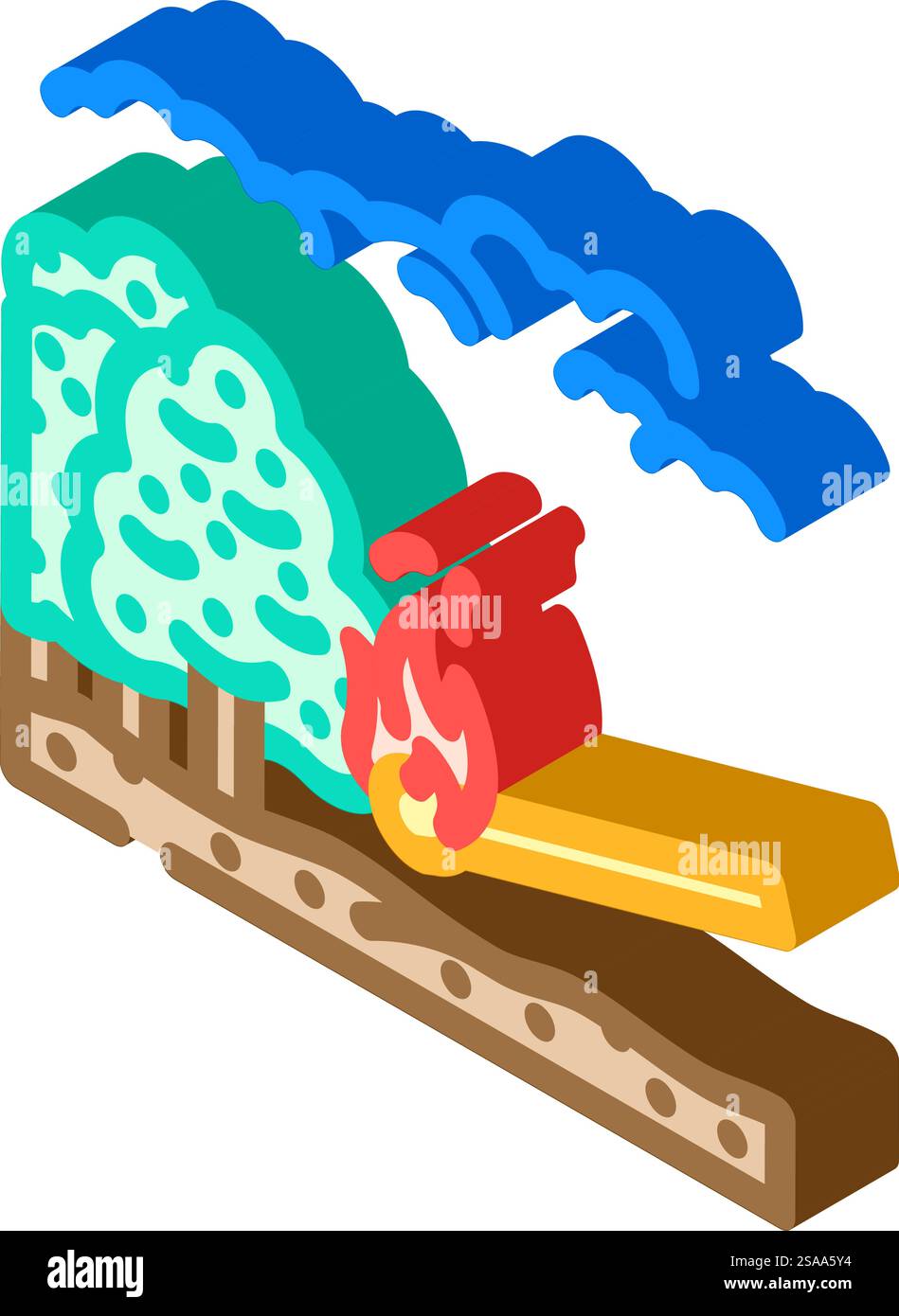 arson forest wildfire disaster isometric icon vector. arson forest ...