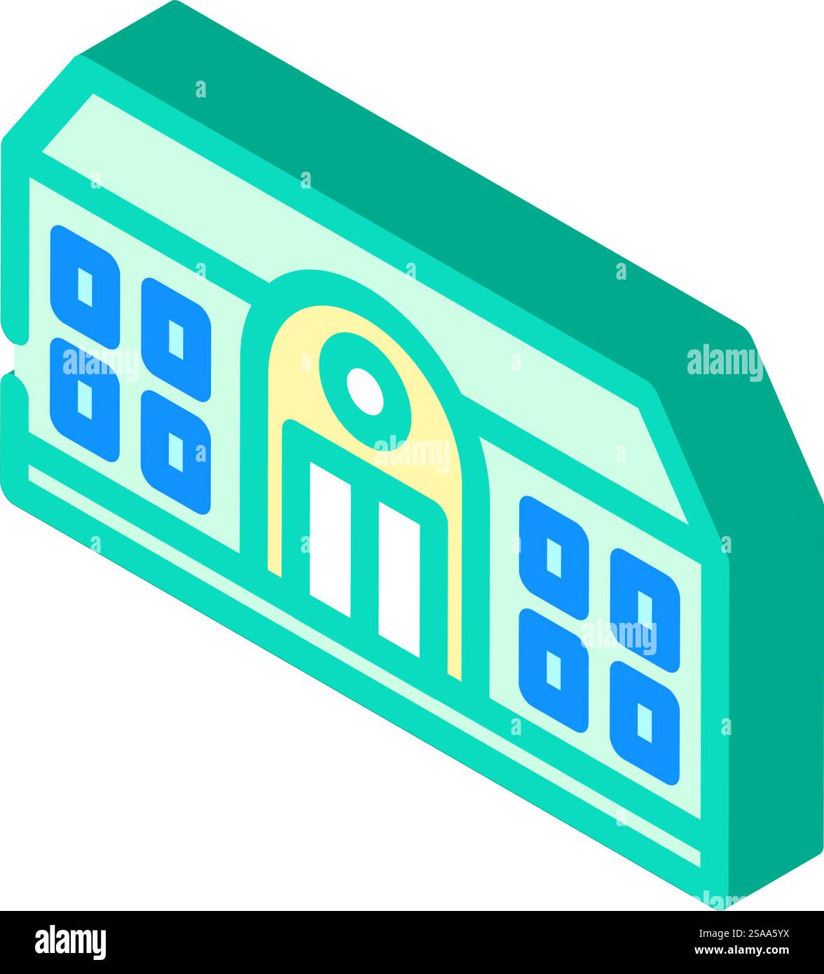 elementary school building isometric icon vector. elementary school ...