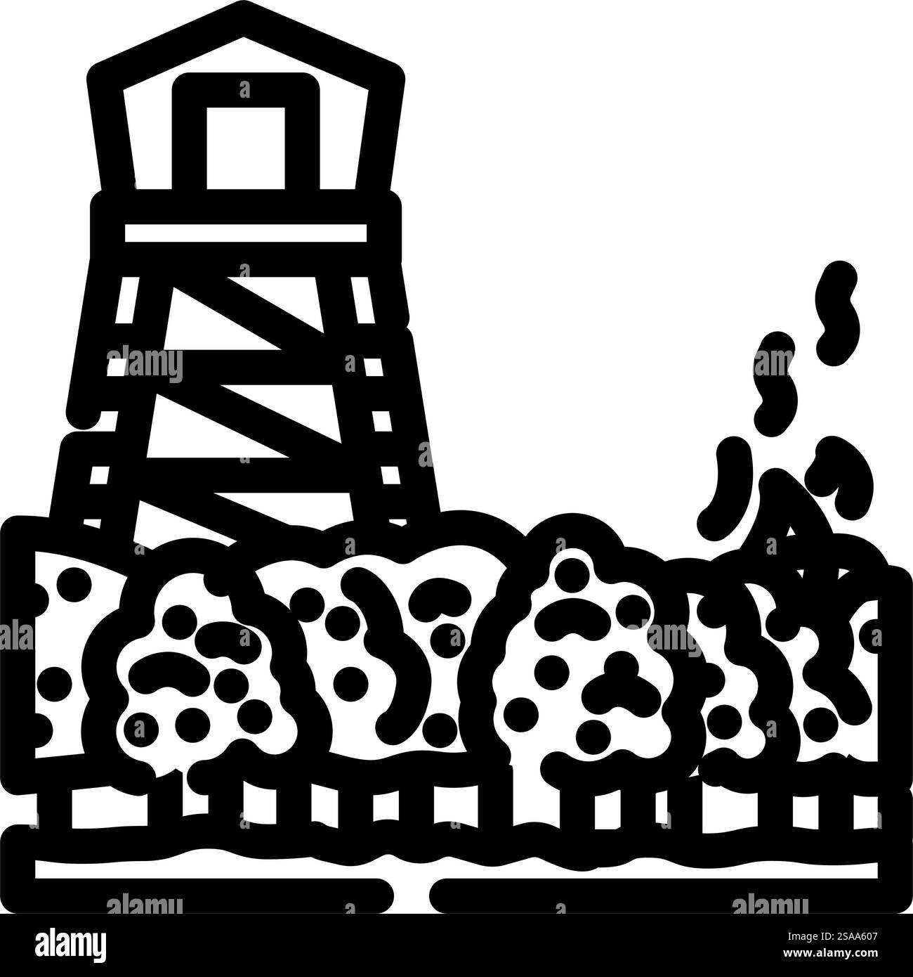 firewatch tower wildfire disaster line icon vector. firewatch tower ...