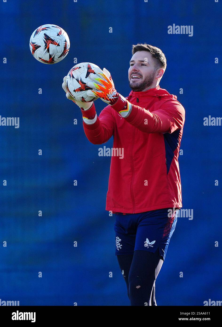 Rangers goalkeeper Jack Butland during a training session at the ...
