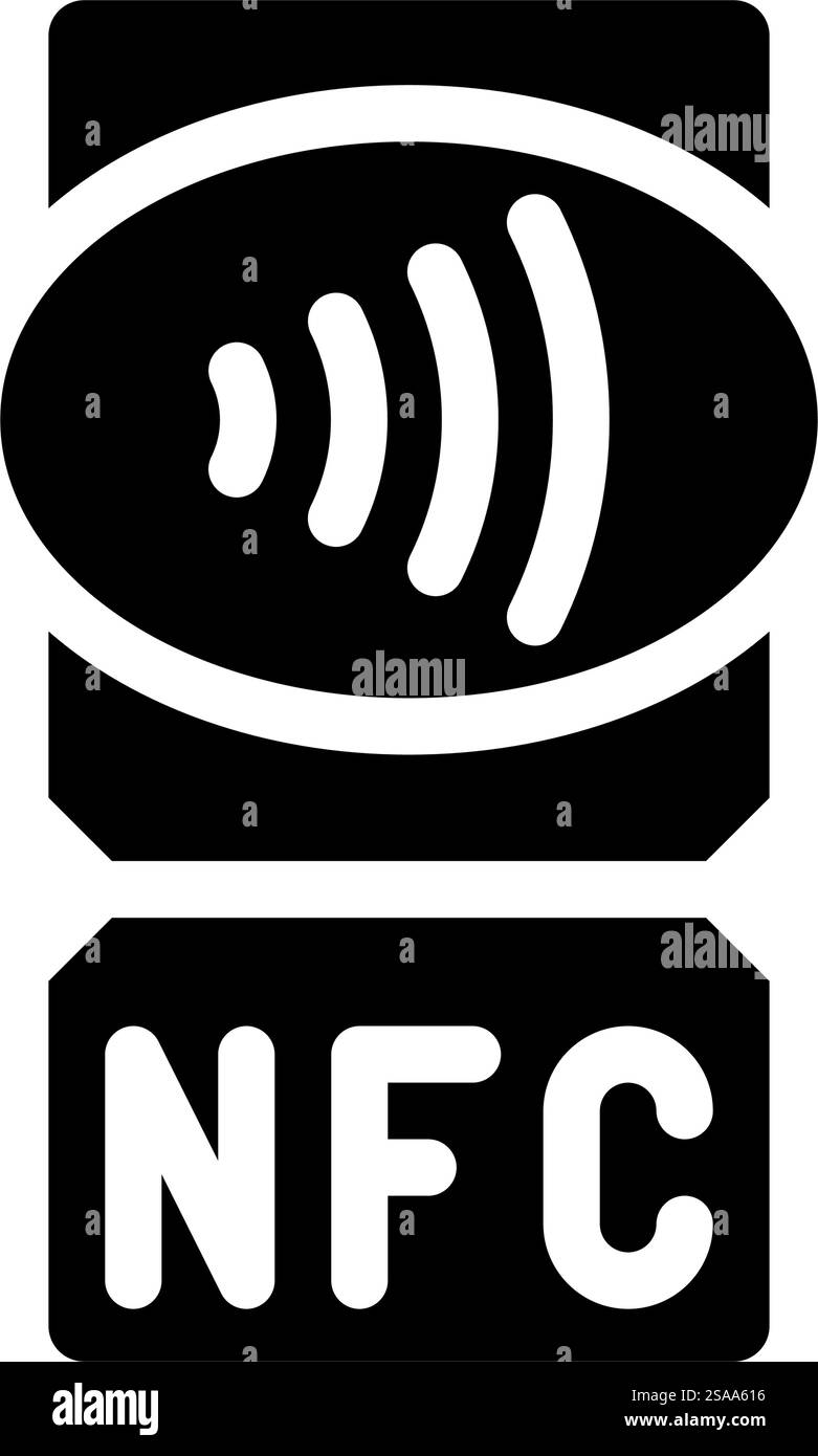 nfc symbol technology glyph icon vector. nfc symbol technology sign ...