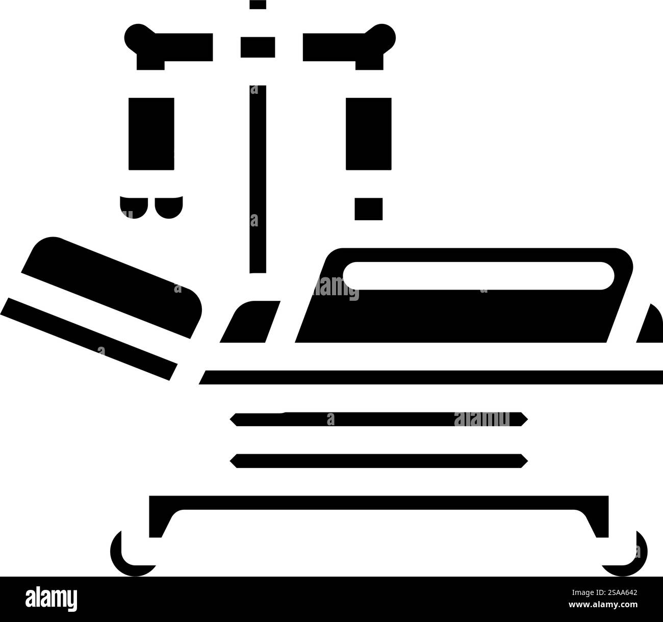 hospital bed cancer treatment glyph icon vector. hospital bed cancer ...