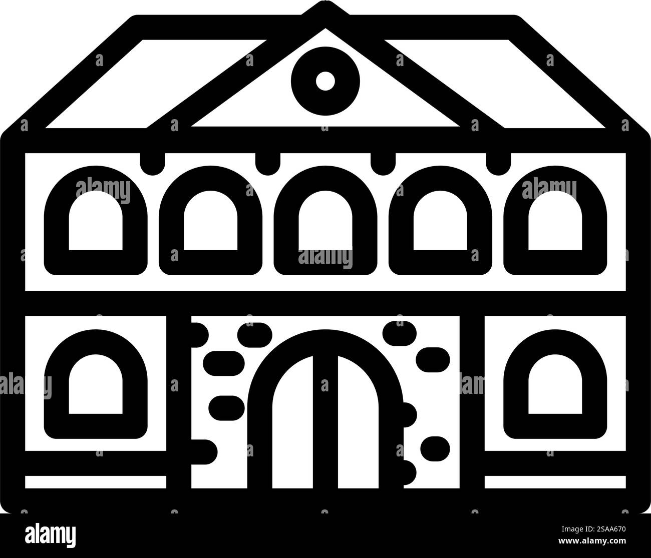 brick school building line icon vector. brick school building sign ...