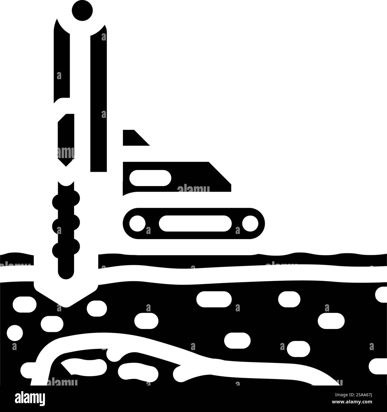 drilling geothermal energy glyph icon vector. drilling geothermal ...