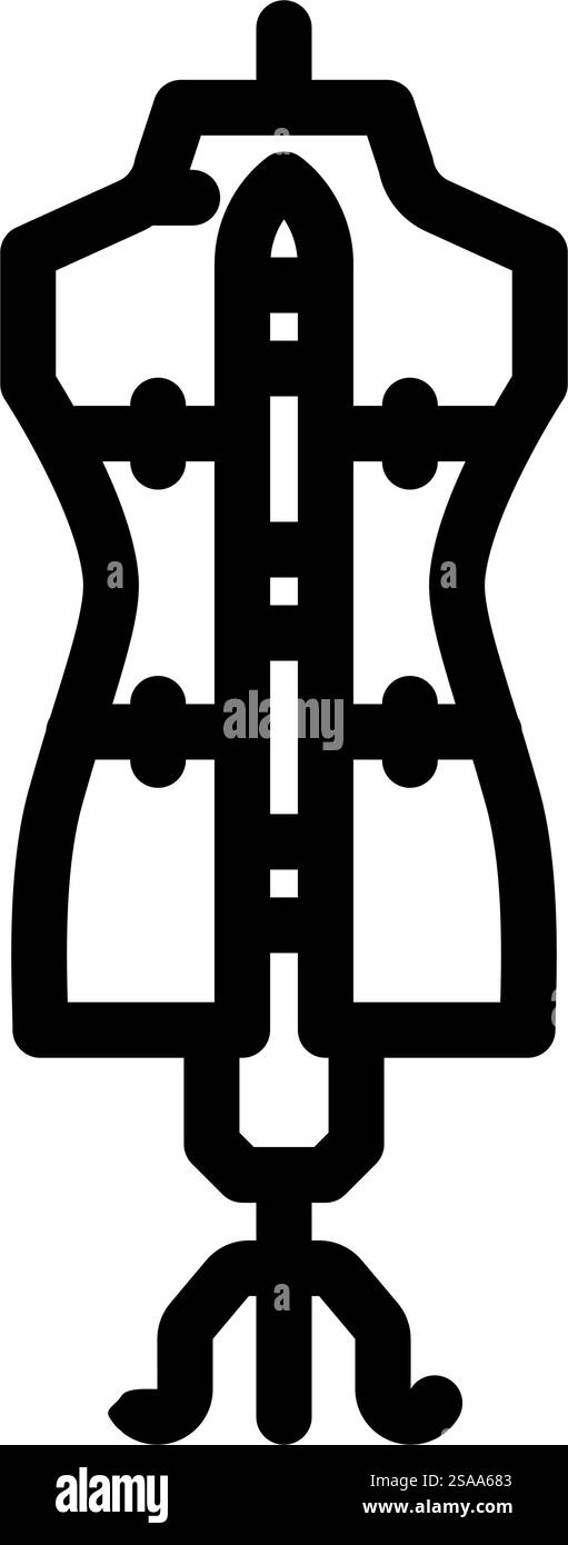 dress form dressmaking fashion line icon vector. dress form dressmaking ...