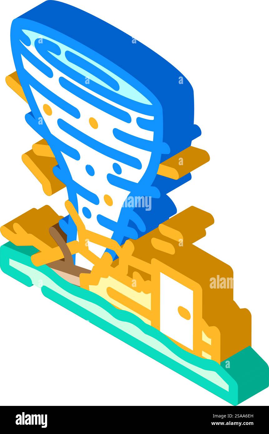 debris from hurricane hurricane disaster isometric icon vector. debris ...