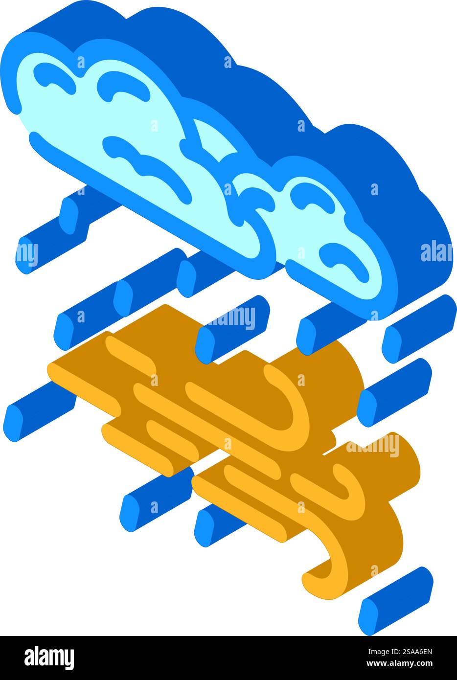 rain and wind hurricane disaster isometric icon vector. rain and wind ...