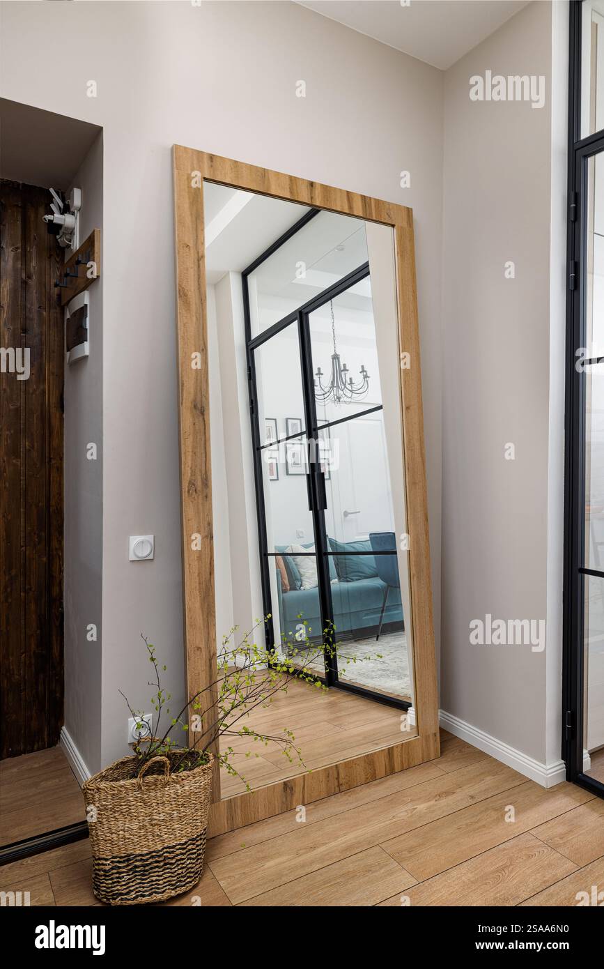Discover the Stylish FullLength Mirror in a Modern Entryway that ...