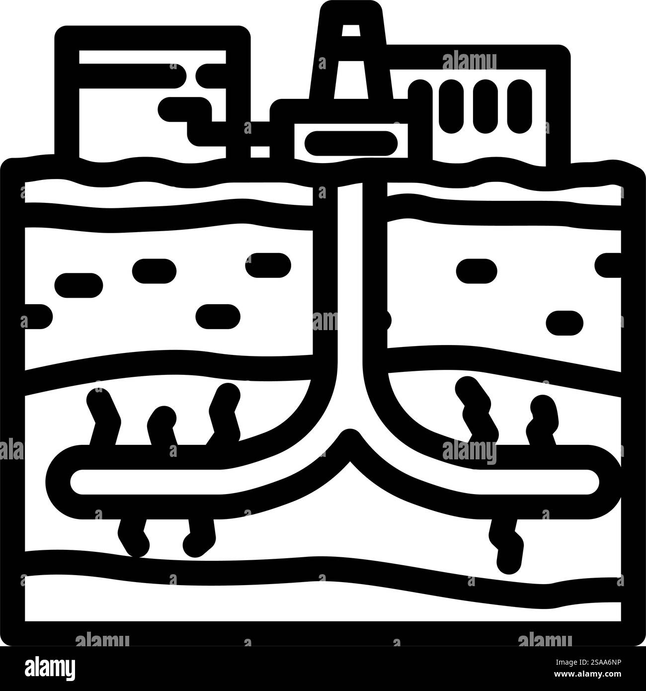hydraulic fracturing oil industry line icon vector. hydraulic ...