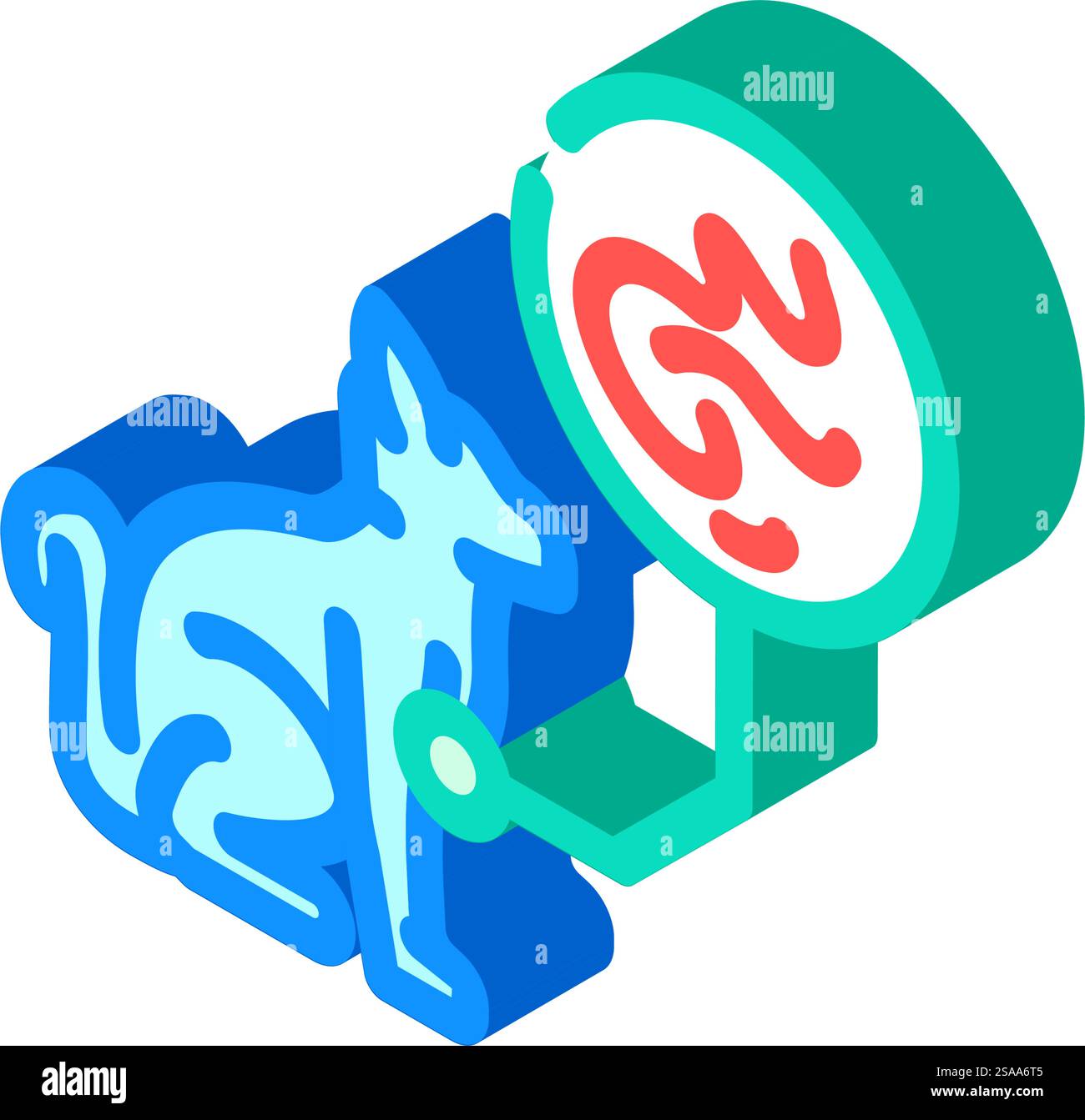 cat parasite worm isometric icon vector. cat parasite worm sign ...