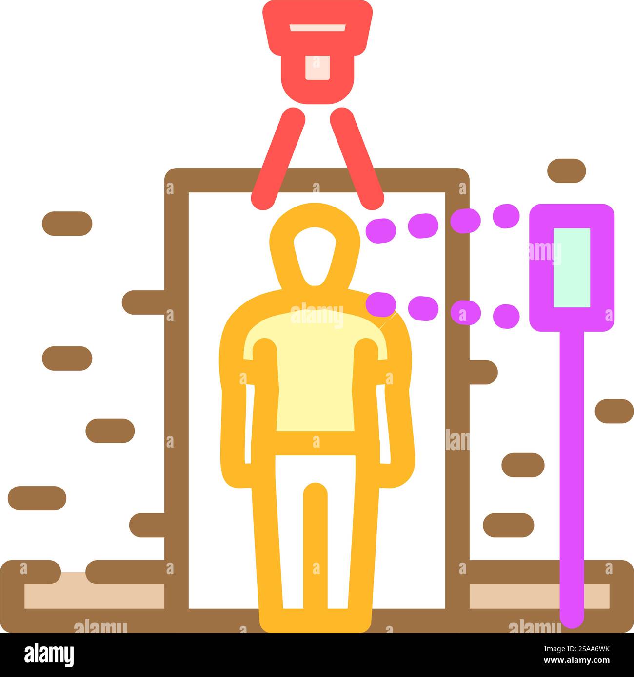 attendance system biometric color icon vector. attendance system ...