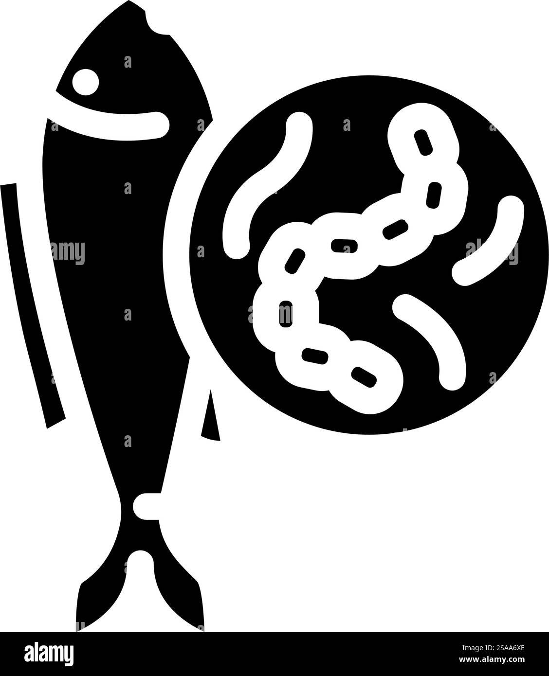 helminth fish parasite glyph icon vector. helminth fish parasite sign ...